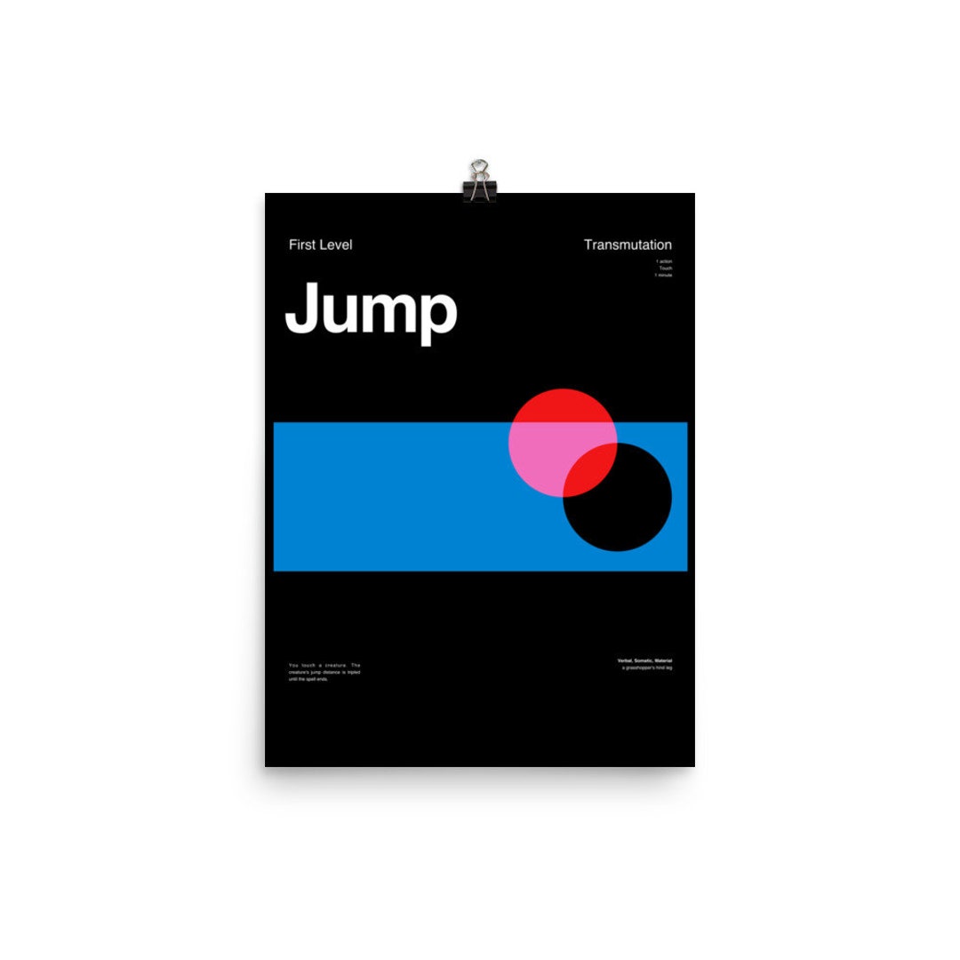 Jump Poster Dungeons and Dragons Tabletop Role Playing DND - Etsy