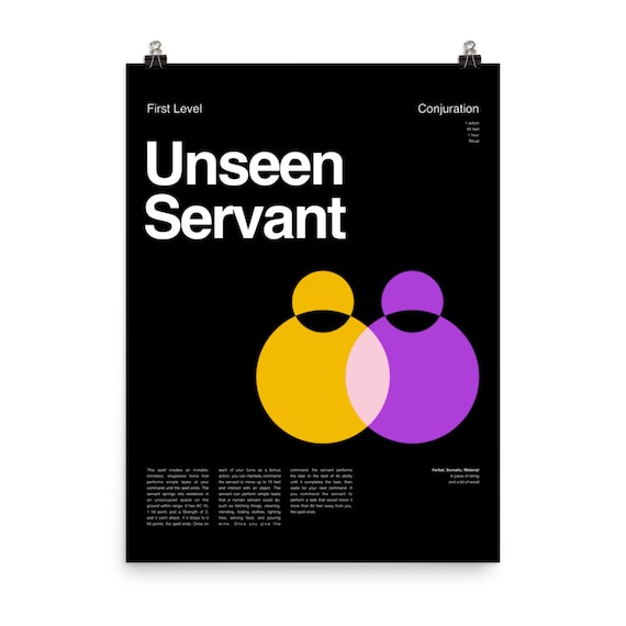 Unseen Servant Poster Dungeons and Dragons Tabletop Role | Etsy