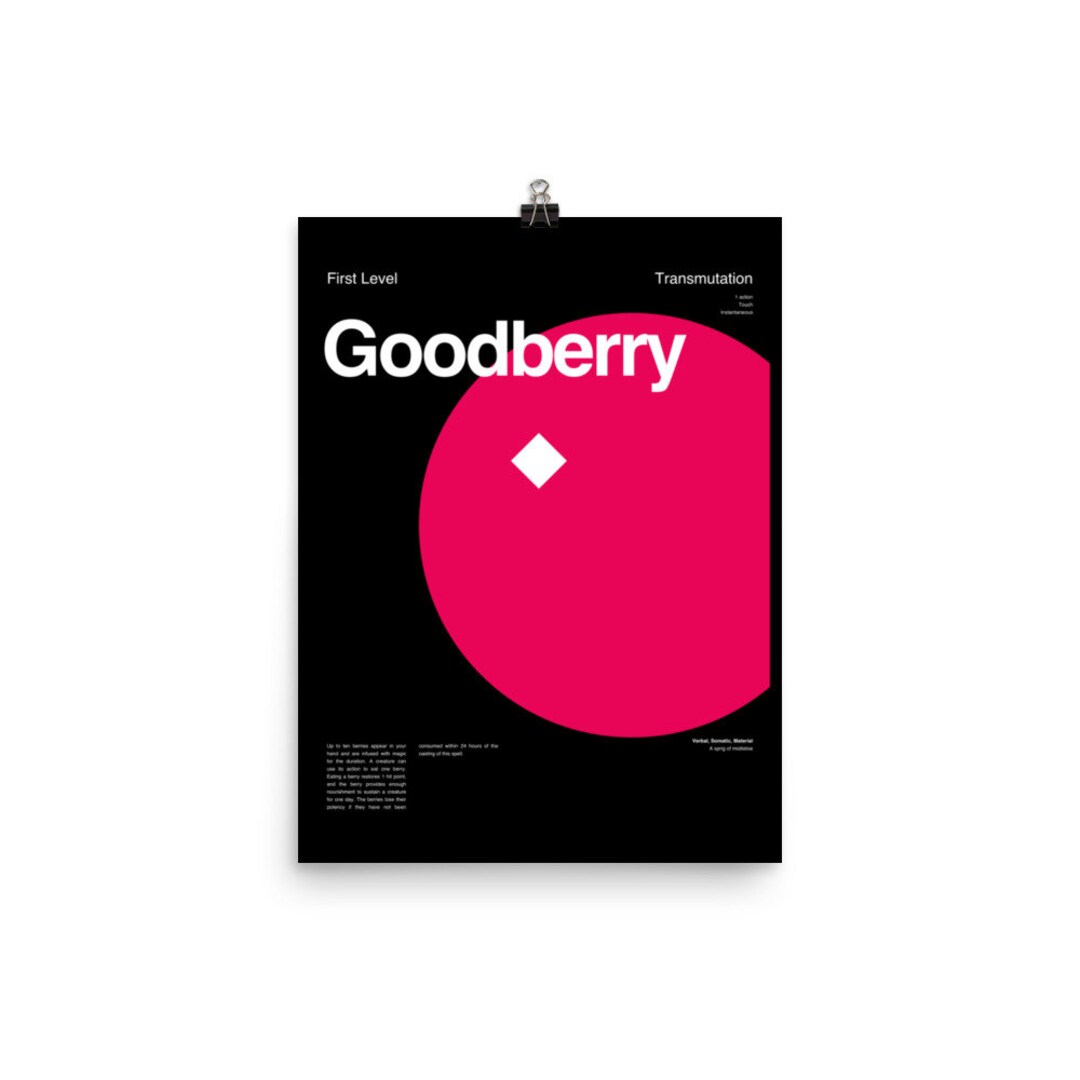 Goodberry Poster | Dungeons and Dragons | Tabletop Role Playing | DND ...