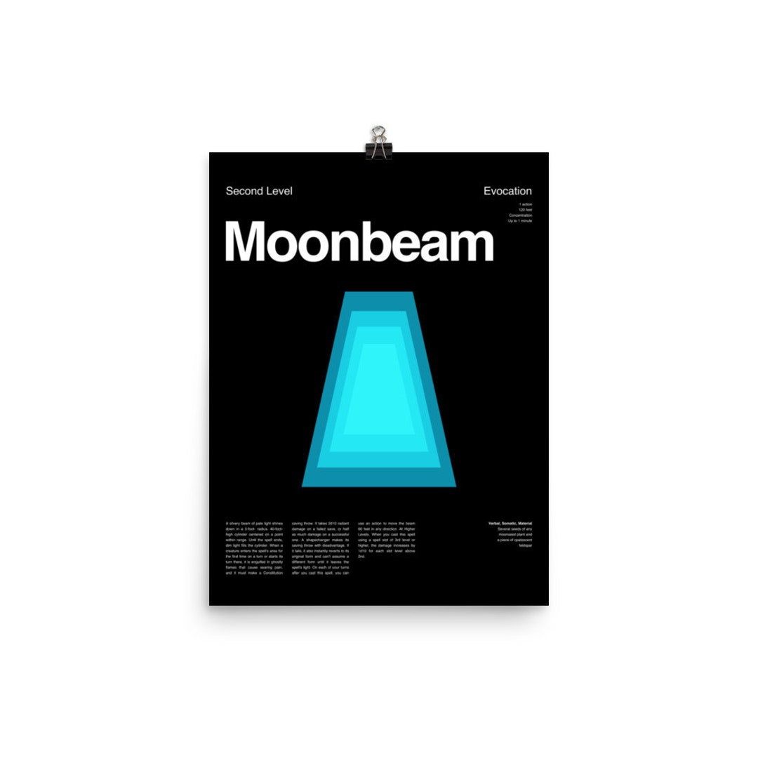 Moonbeam Poster | Dungeons and Dragons | Tabletop Role Playing | DND - Etsy