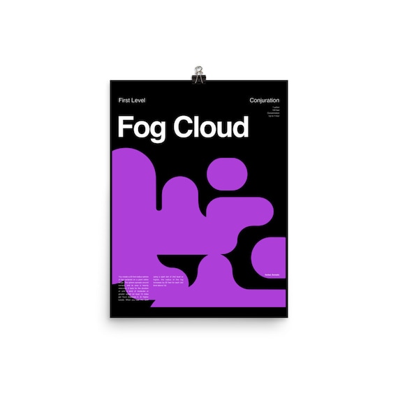 Fog Cloud Poster Dungeons and Dragons Tabletop Role | Etsy