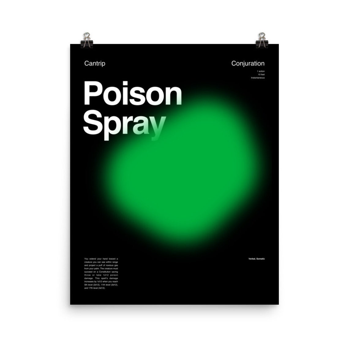 Poison Spray Poster Dungeons and Dragons Tabletop Role - Etsy