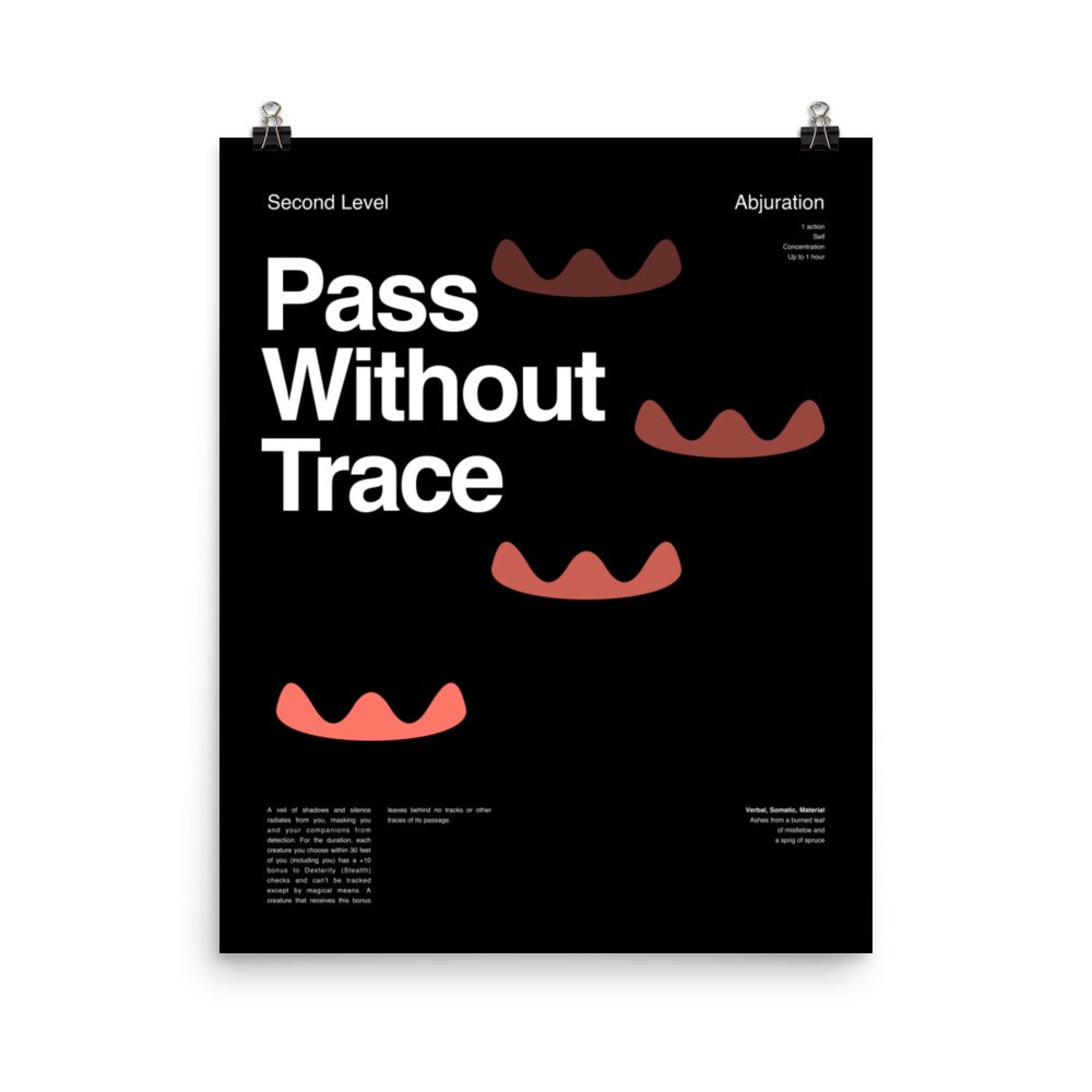 Pass Without Trace Poster Dungeons and Dragons Tabletop - Etsy