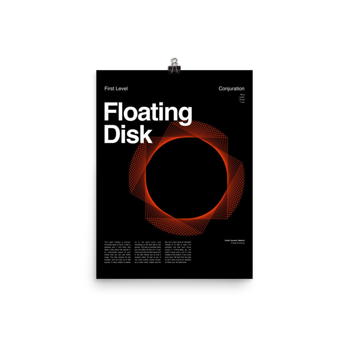 Floating Disk Poster Dungeons and Dragons Tabletop Role | Etsy