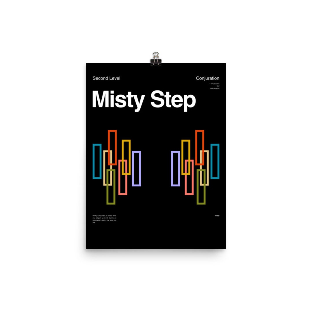 Misty Step Poster | Dungeons and Dragons | Tabletop Role Playing | DND ...