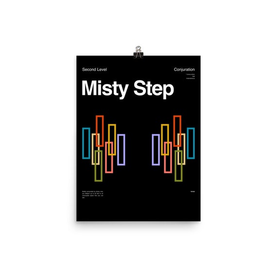 Misty Step Poster Dungeons and Dragons Tabletop Role | Etsy
