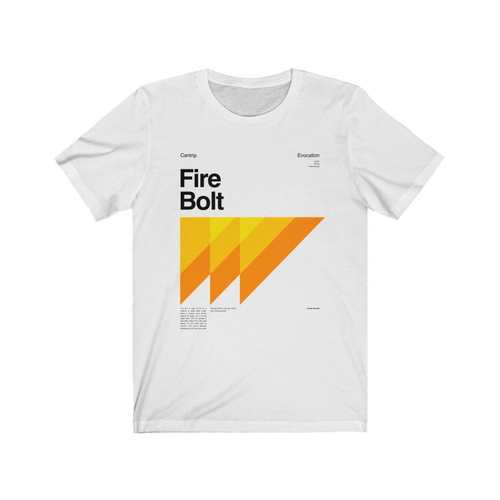 Fire Bolt Spell T-Shirt DND Gifts Dungeons and Dragons | Etsy