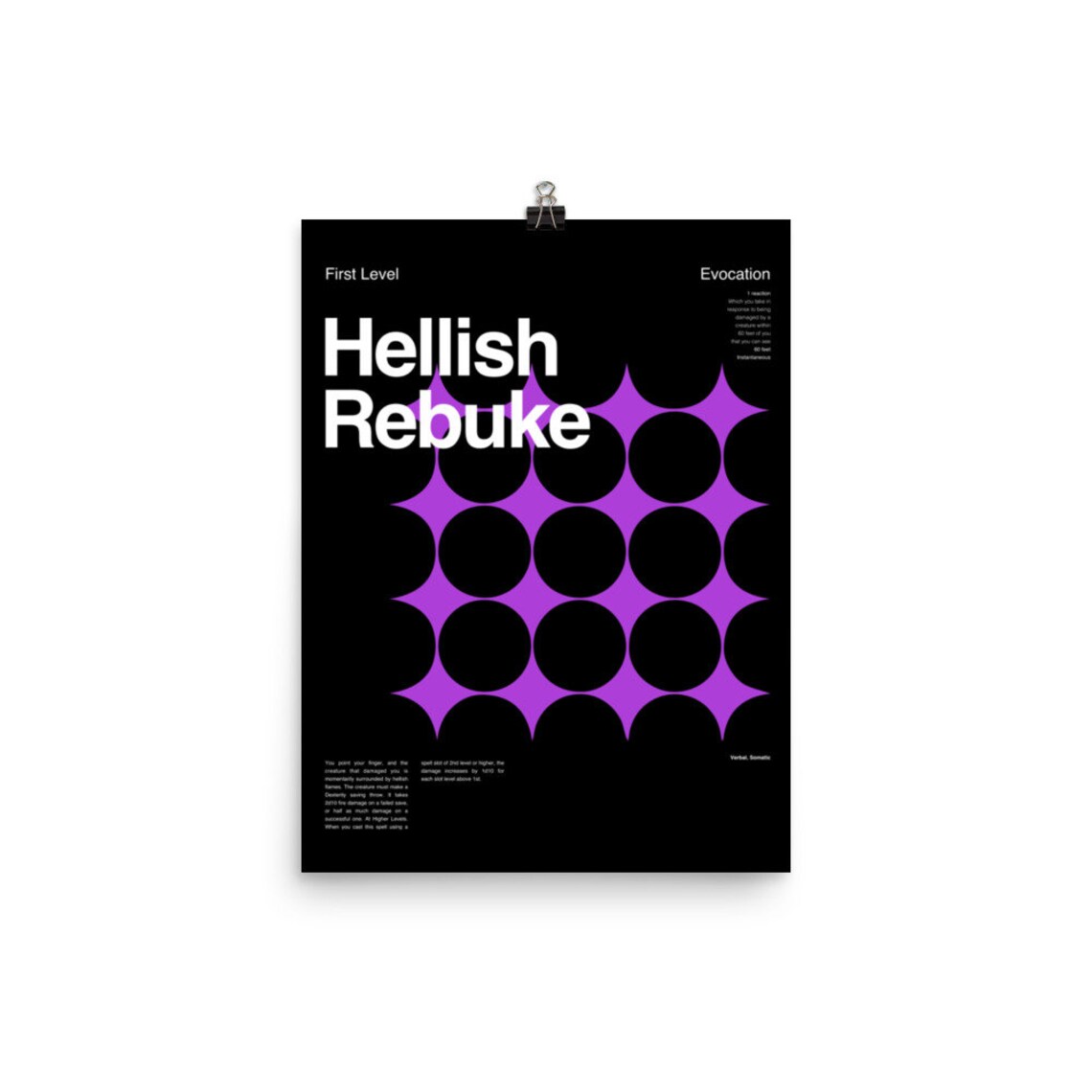 Hellish Rebuke Poster | Dungeons and Dragons | Tabletop Role Playing ...