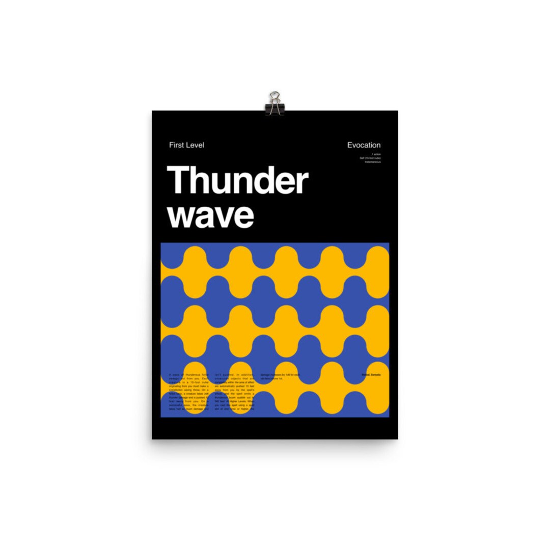 Thunderwave Poster Dungeons and Dragons Tabletop Role - Etsy