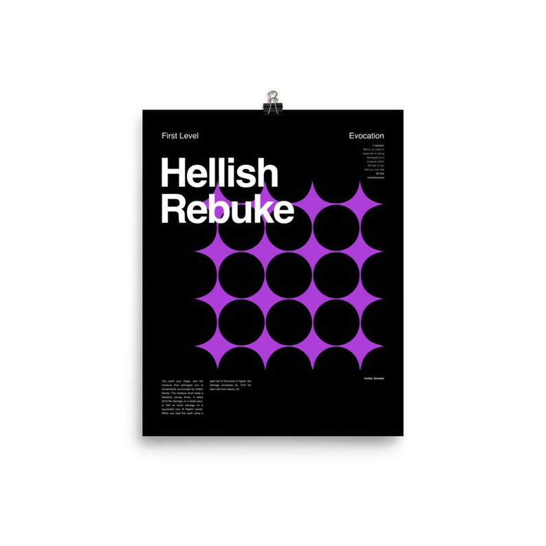 Hellish Rebuke Poster | Dungeons and Dragons | Tabletop Role Playing ...