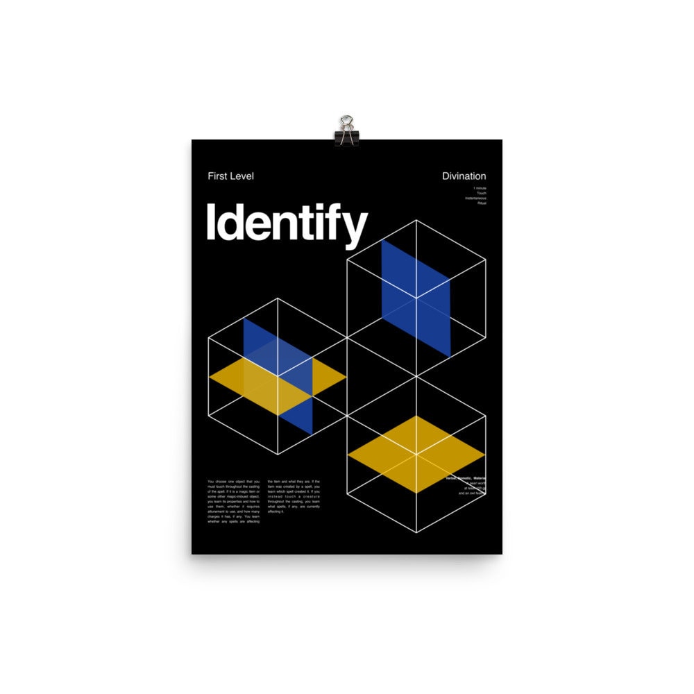 Identify Poster Dungeons and Dragons Tabletop Role Playing - Etsy