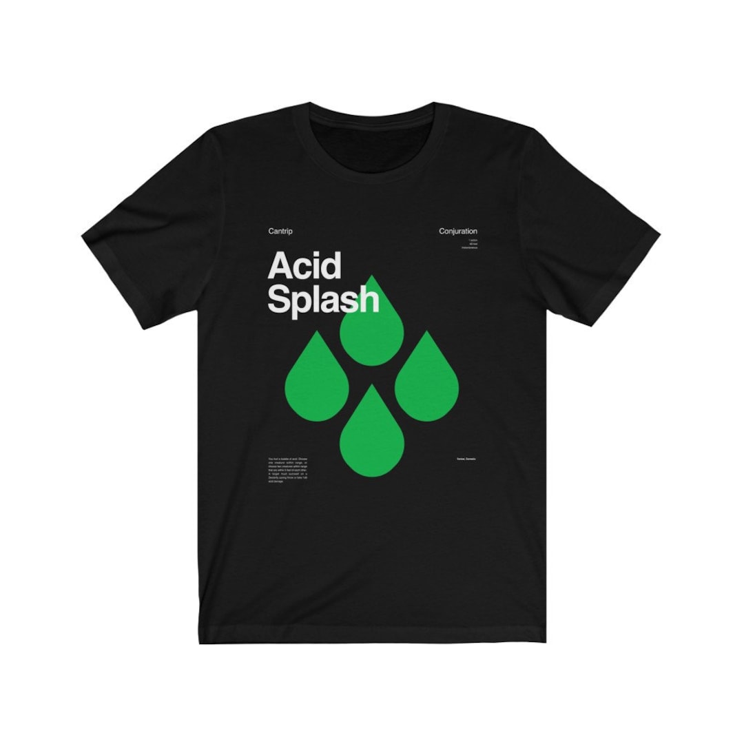 Acid Splash Spell T-shirt DND Gifts Dungeons and Dragons D&D Dungeon ...