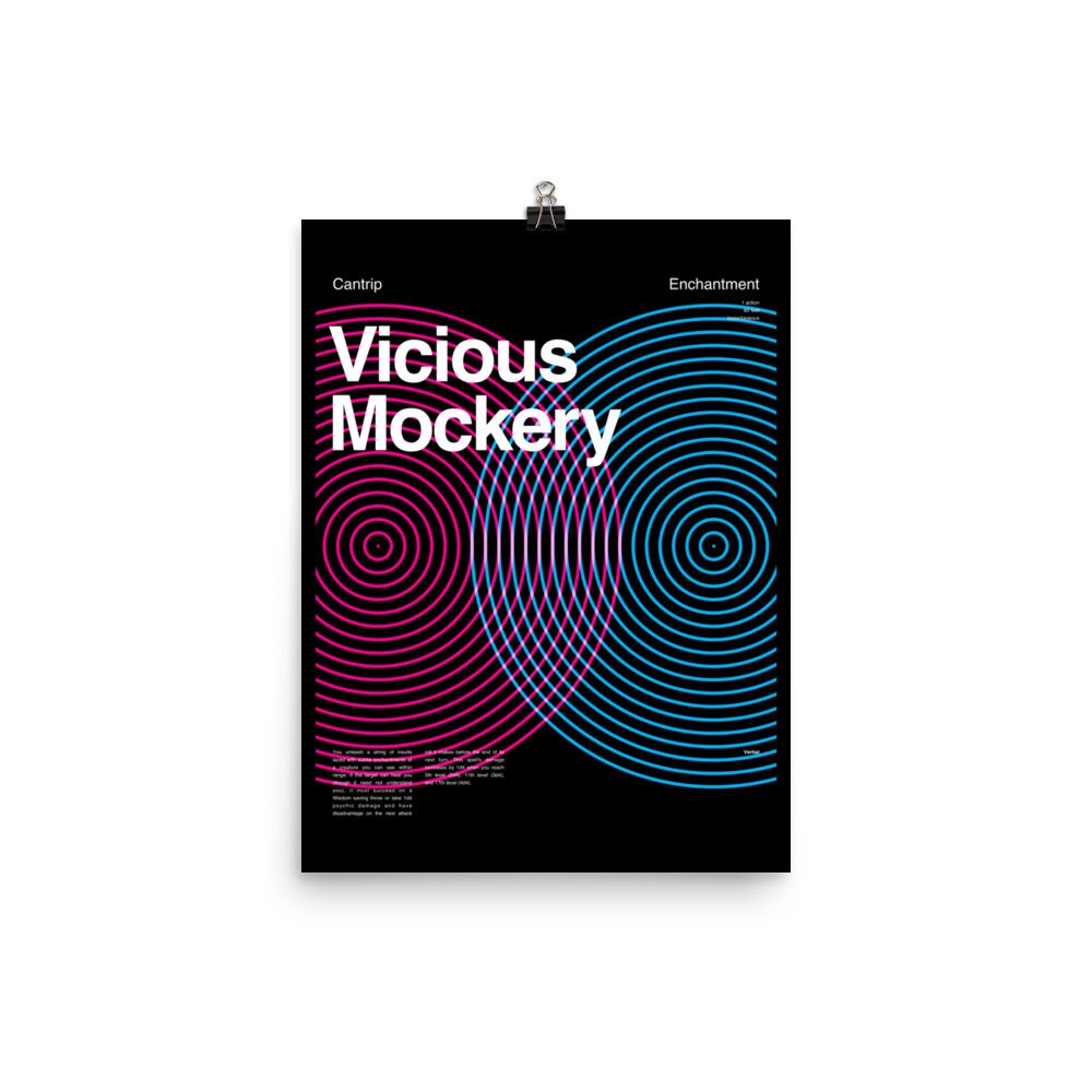 Vicious Mockery Poster | Dungeons and Dragons | Tabletop Role Playing ...