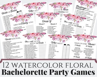 12 Rose Gold Bachelorette Party Games Printable Bachelorette | Etsy