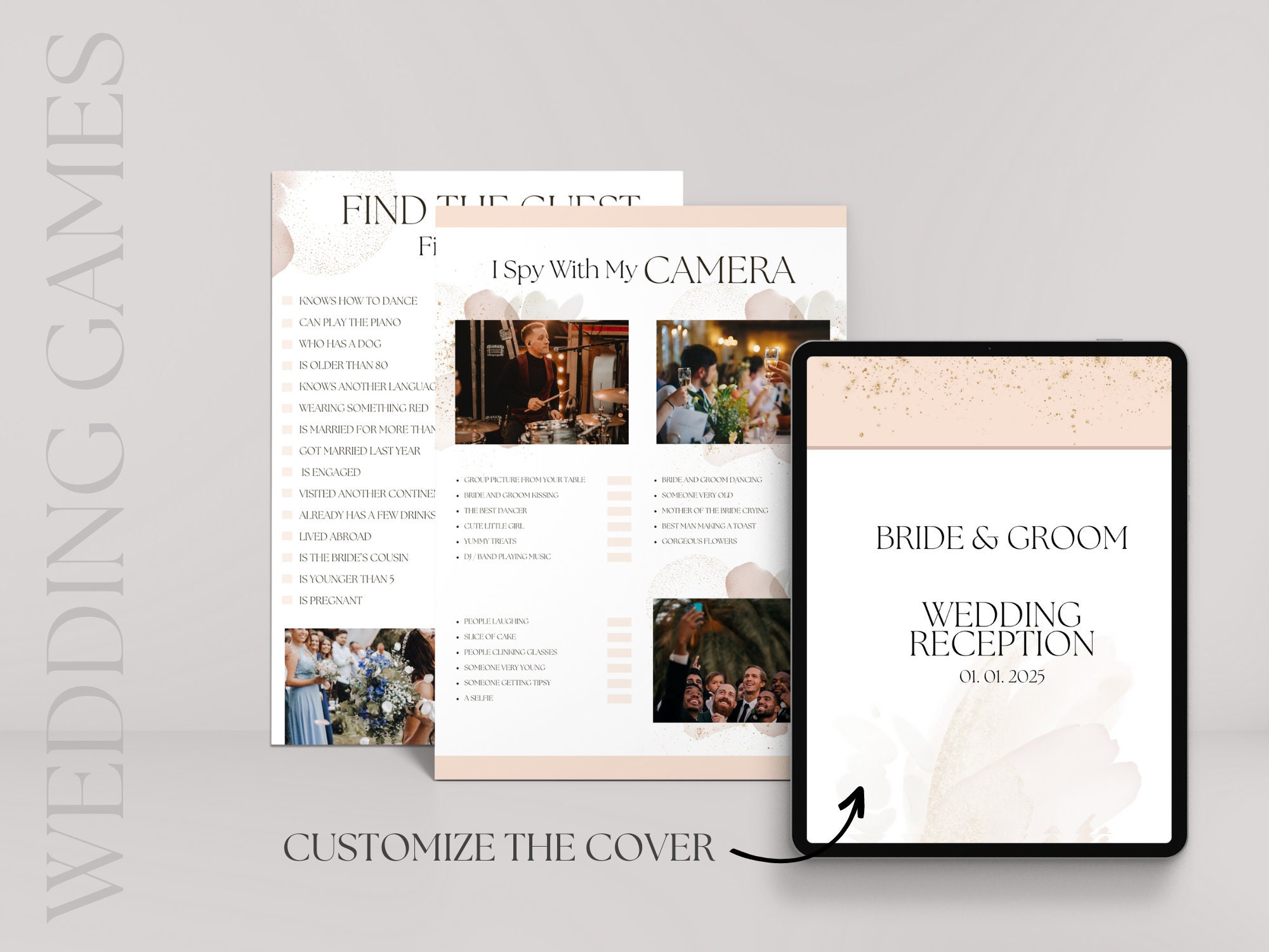 5 Wedding Reception Games, Printable Wedding Reception Game, Editable ...