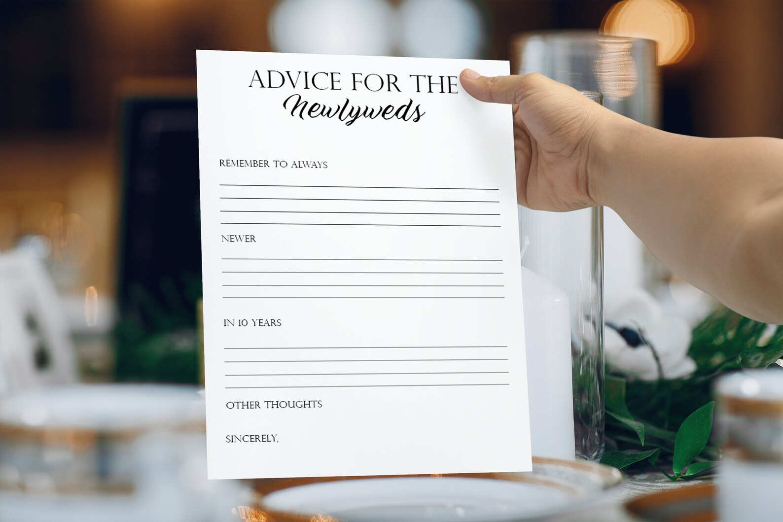 Advice for the Newlyweds Wedding Game Printable Wedding - Etsy