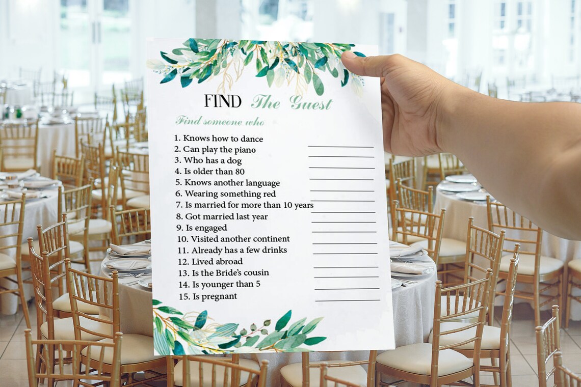 5 Wedding Reception Games Printable Wedding Reception Game | Etsy