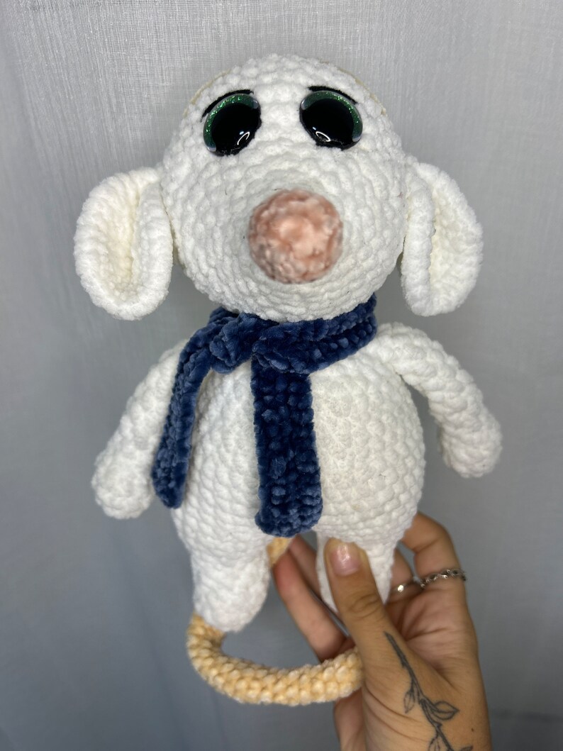 White Mouse Toy Crocheted White Mouse Knitted Mouse Toy Handcrafted ...