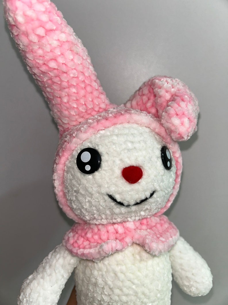 Pink Bunny Plush Crochet Bunny Doll Knitted Bunny Plushie Soft Bunny ...