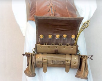 Alchemy Kit, Elixirs Kit, Warlock Alchemist Bag, Leather Belt Bag ...