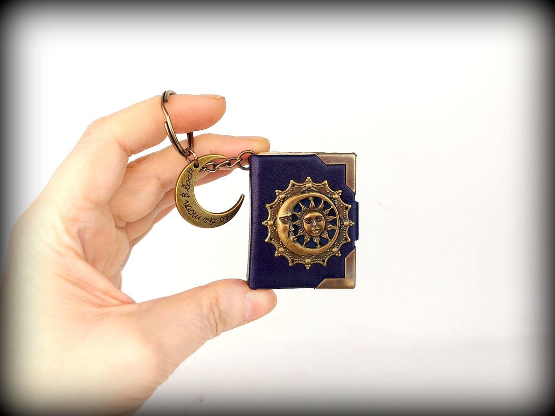 Mini Album Keychain, Lunar Keyring, Celestial Mini Journal, Book Lover ...