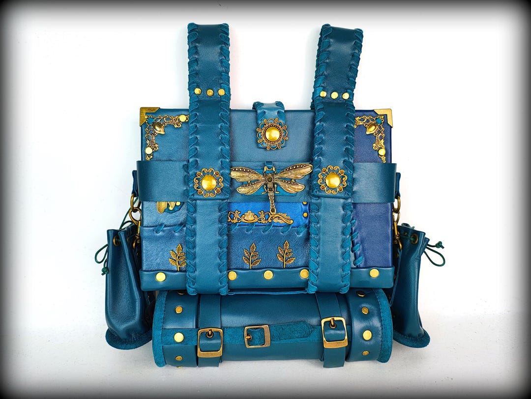 Book Holder, Alchemy Kit, Grimoire, Dragonfly Fantasy Journal, Leather ...