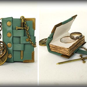 Book Ring Box, Secret Compartment Miniature Book, Fantasy Ring Box ...