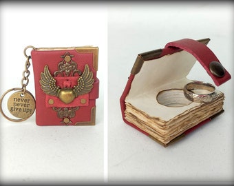 Ring Box, Secret Compartment Miniature Book, Fantasy Ring Box, Hollow ...