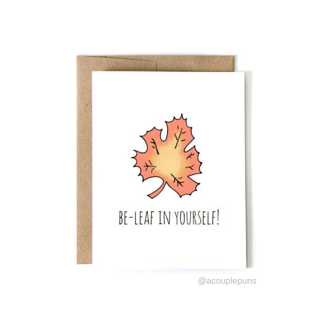 Beleaf in Yourself// Halloween Card, Funny Halloween Card, Fall Card ...