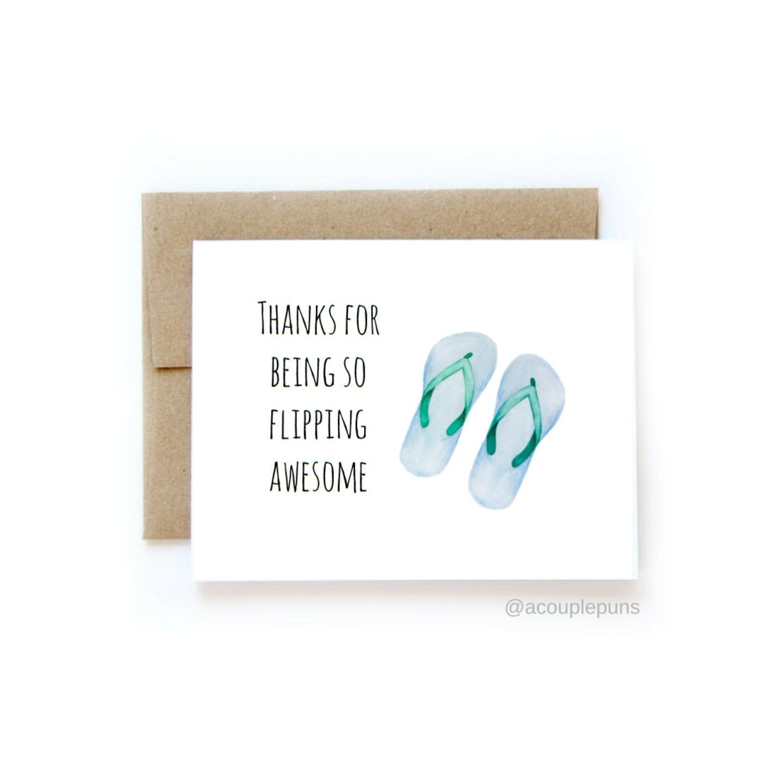 Flipping Awesome// Fun Thank You Card Thank You Card for - Etsy