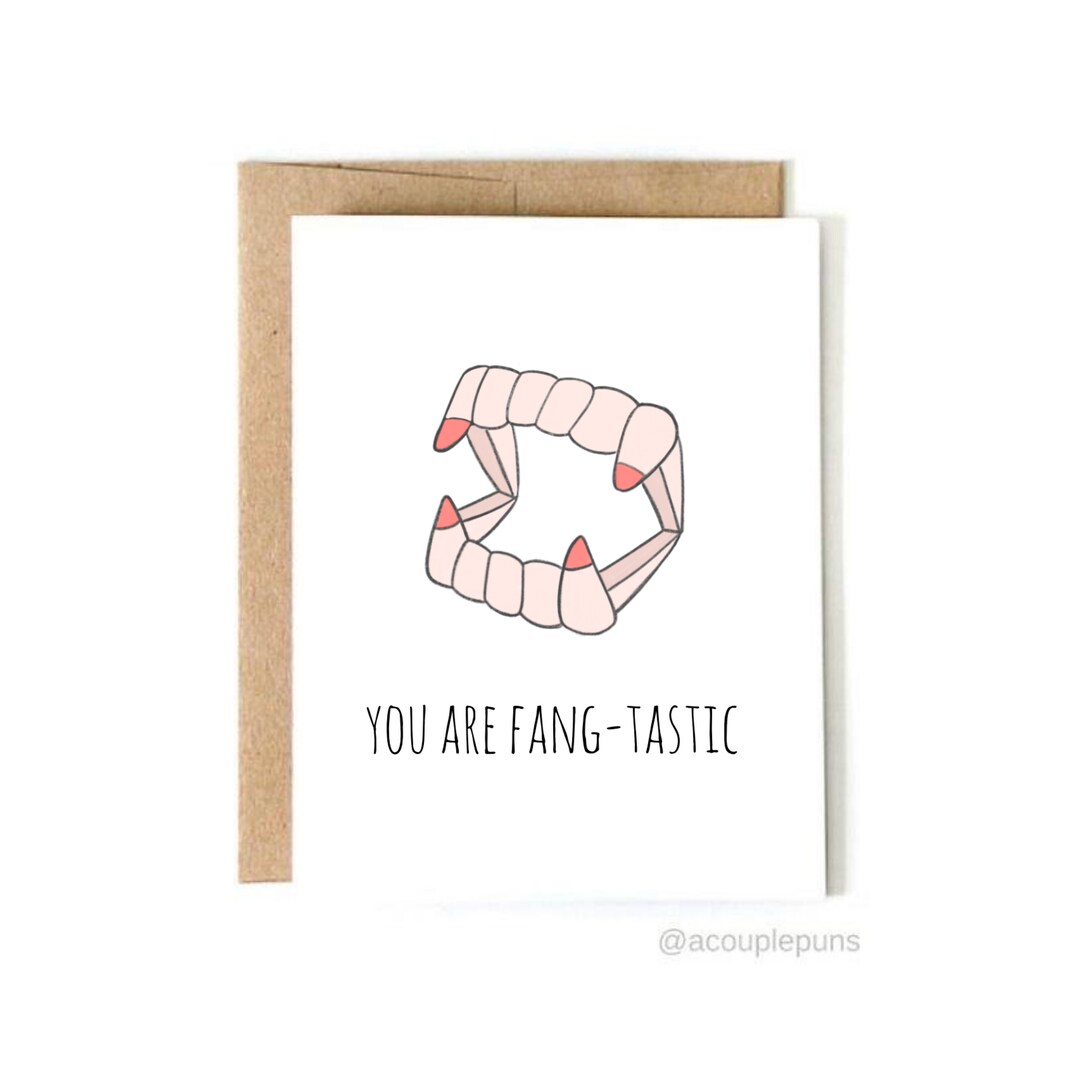 Fang-tastic | Halloween Card, Funny Halloween Card, Vampire Card ...