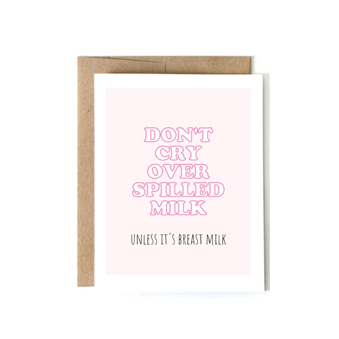 Spilled Milk Card | Pregnancy Card, Breastfeeding Gift, Breast Feeding ...