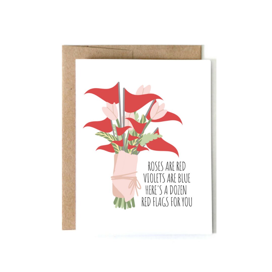 Red Flag Card / Break up Card, Divorce Card, Funny Relationship Card - Etsy