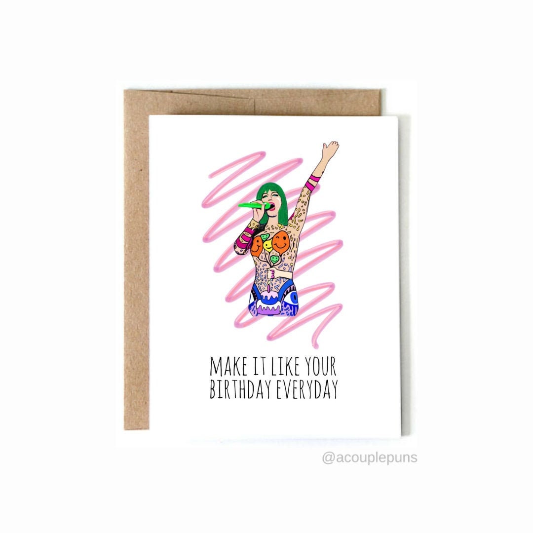 Katy Perry Birthday // Happy Birthday Card, Funny Birthday Card, Katy ...