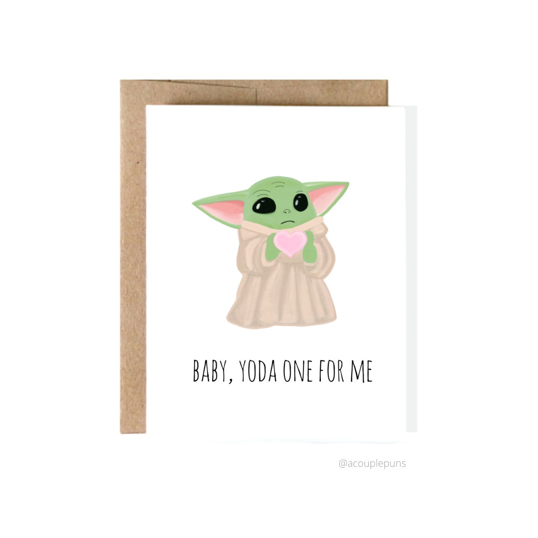 Baby Yoda | Baby Yoda Card, Yoda One for Me, Yoda Card, Starwars Card ...