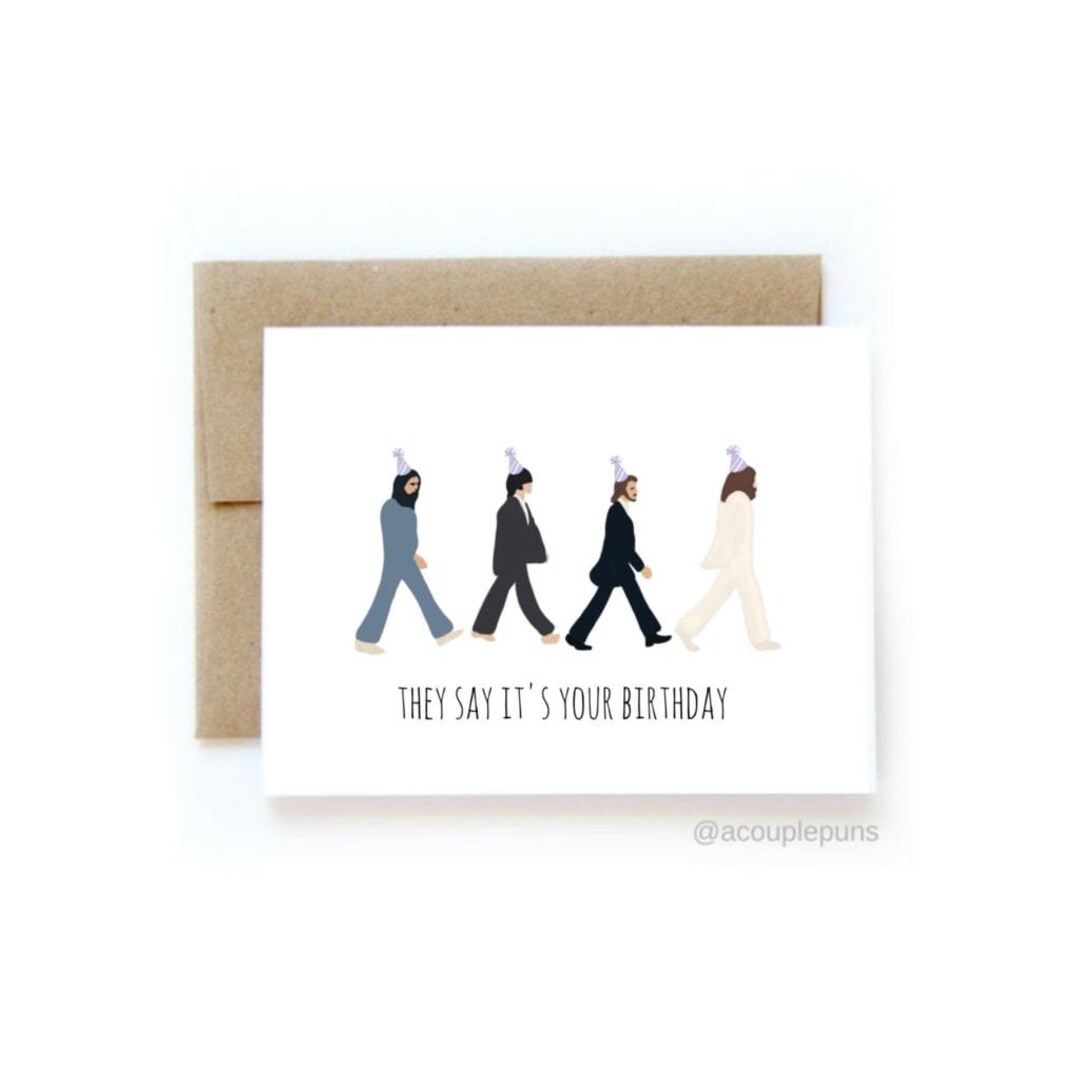 DIGITAL FILE - Beatles Birthday // Beatles Birthday Card, Beatles Card ...