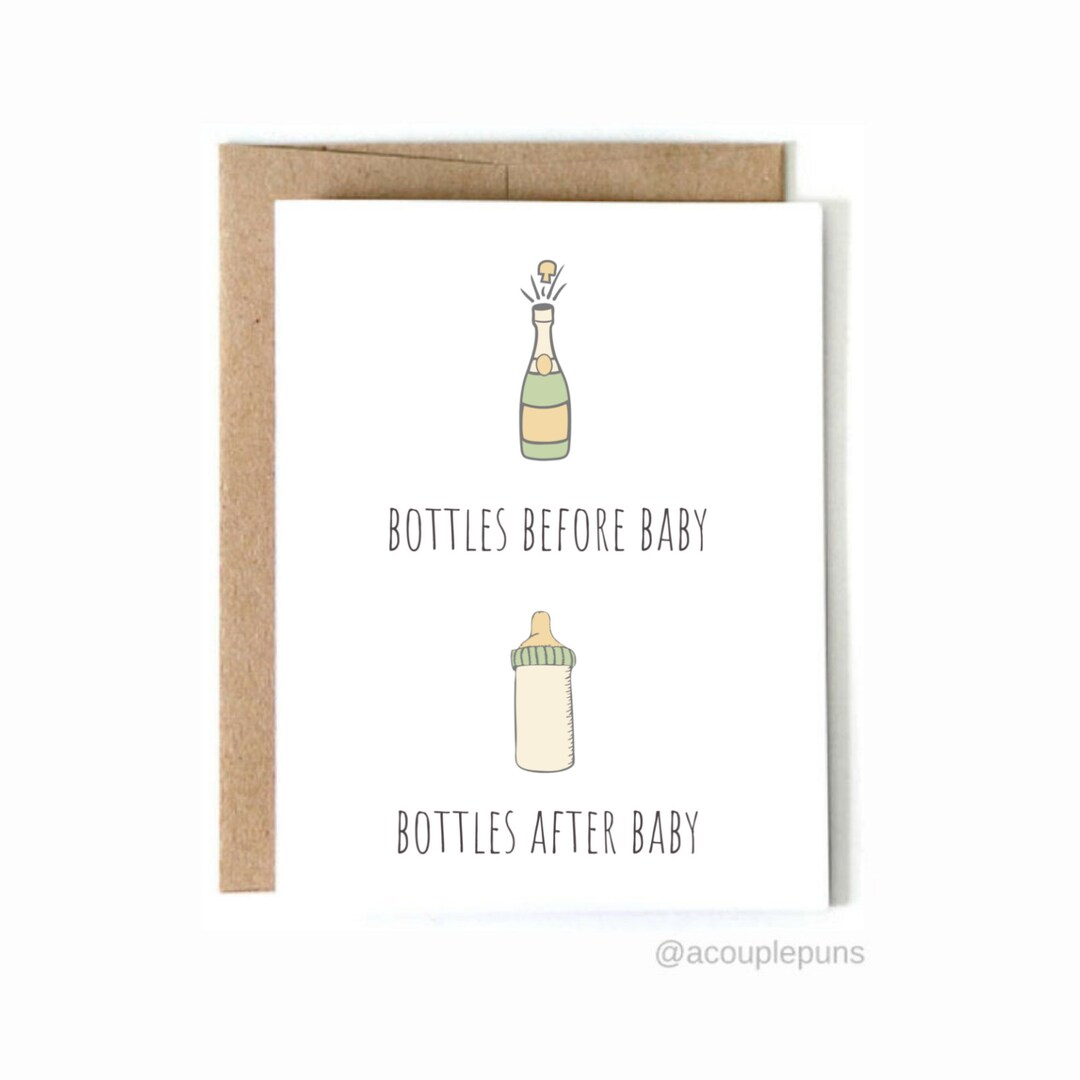 Baby Bottle Card L Funny Baby Card, Baby Girl Card, New Baby Card ...