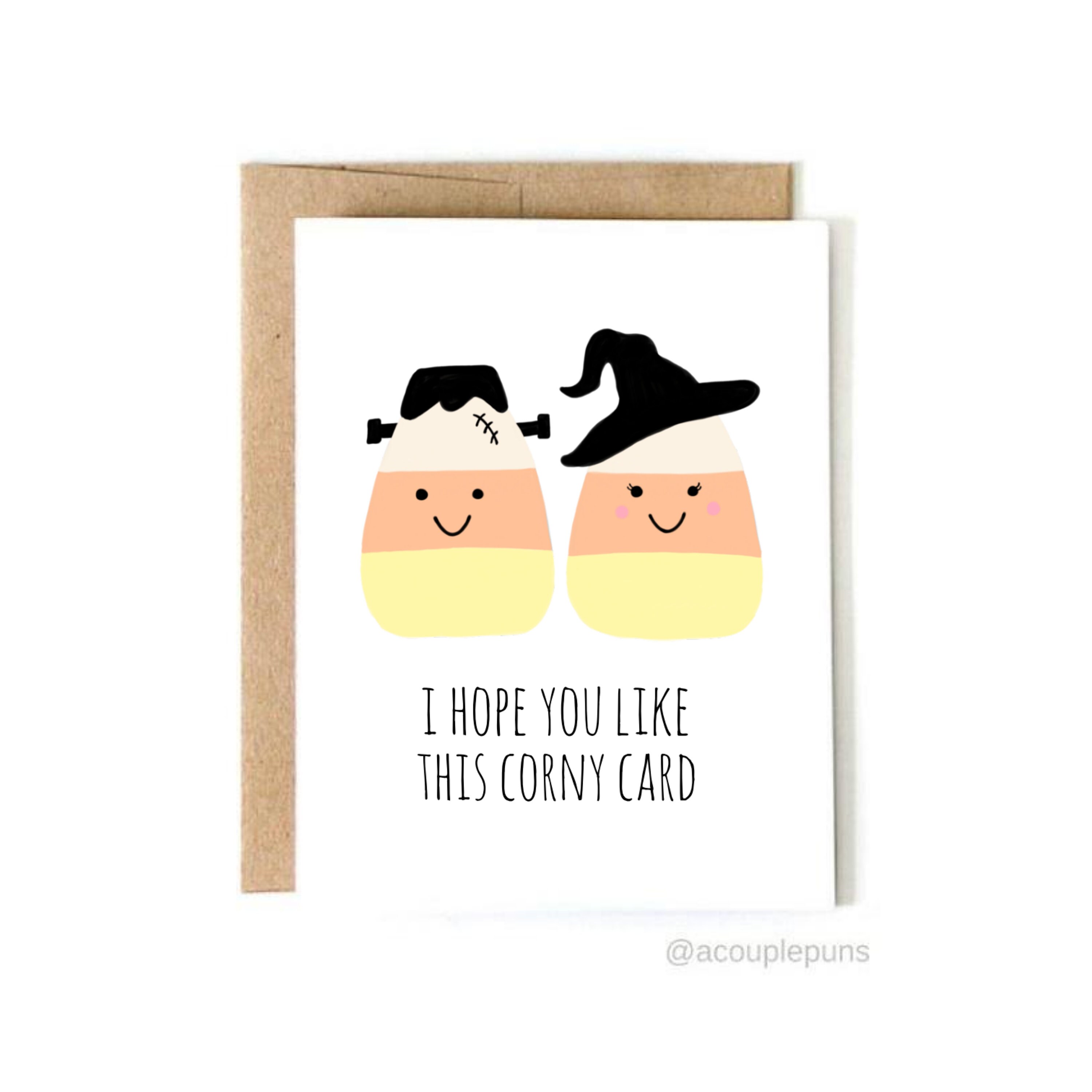Corny Halloween// Halloween Card Funny Candy Corn Funny | Etsy