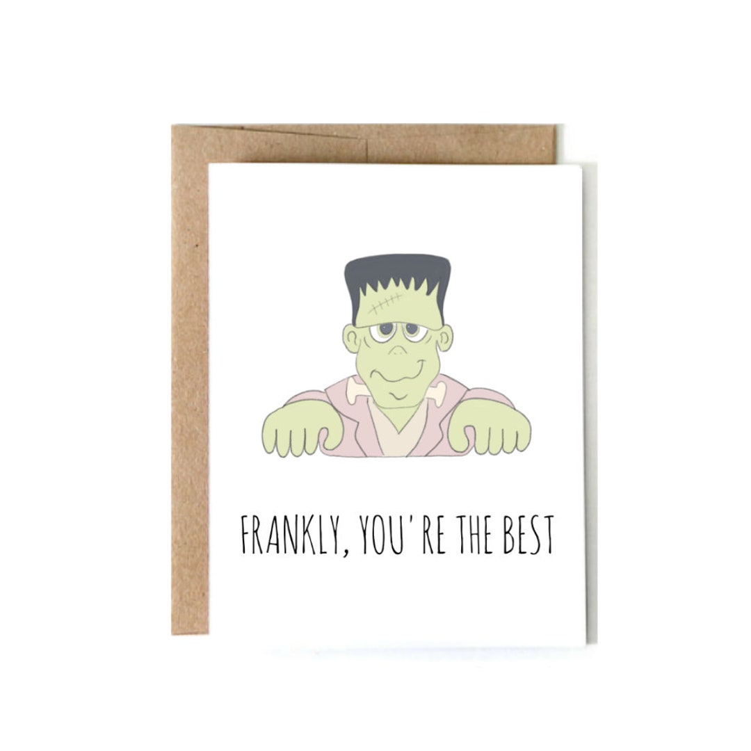 Frankenstein Card | Halloween Card, Funny Halloween Card, Halloween ...
