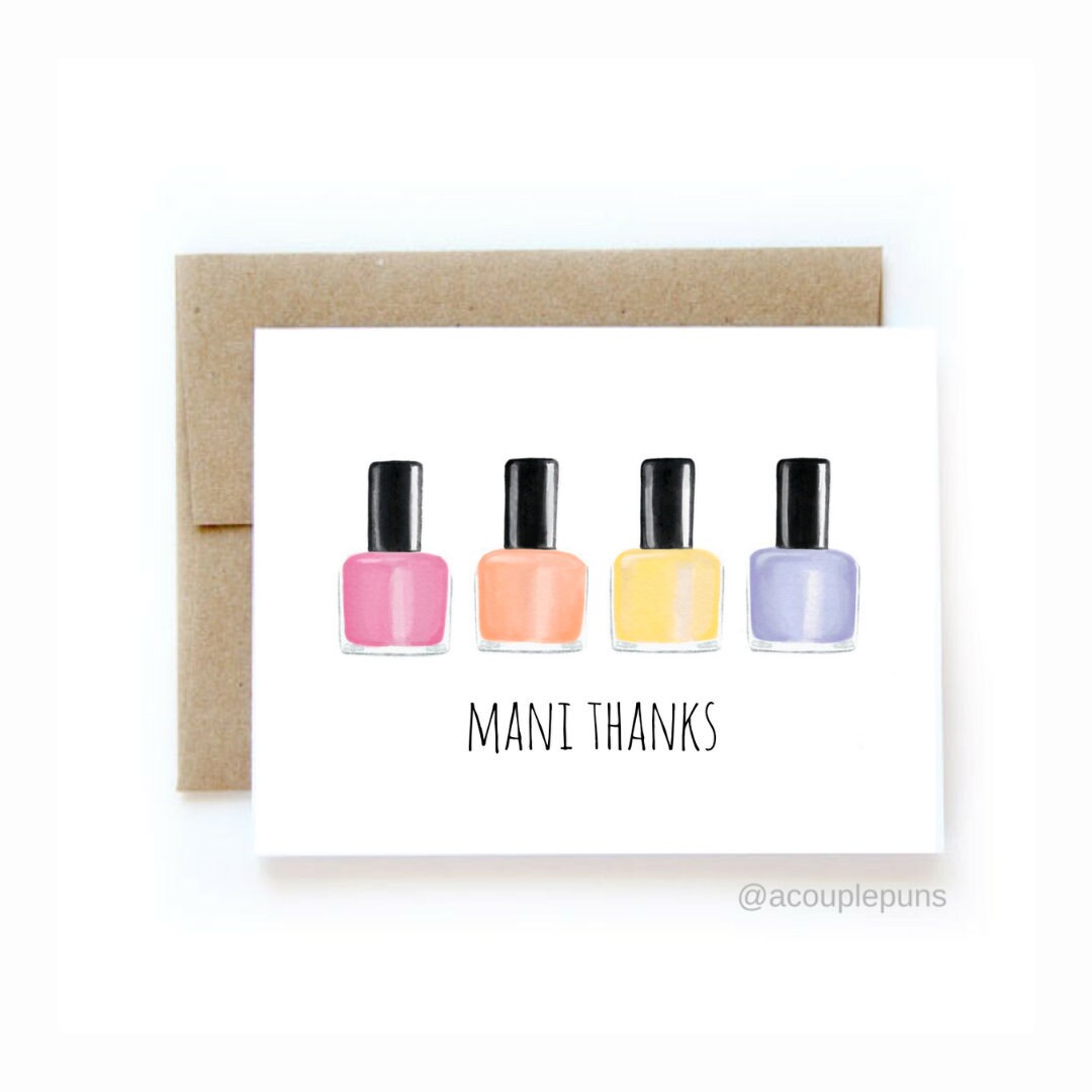 Mani Thanks // Thank You Card, Funny Thank You Card, Thank You Gift ...