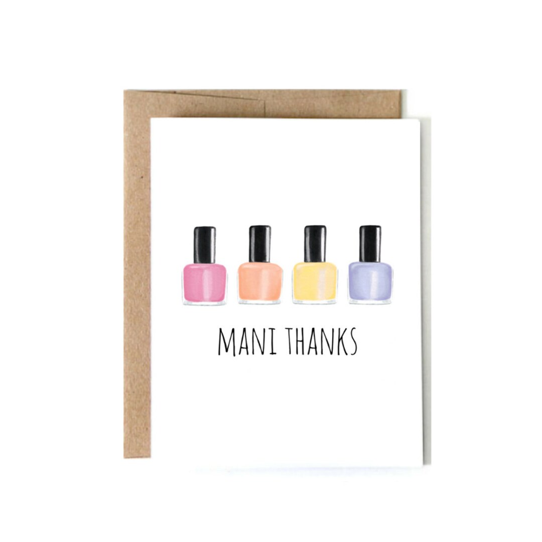 Mani Thanks // Thank You Card, Funny Thank You Card, - Etsy