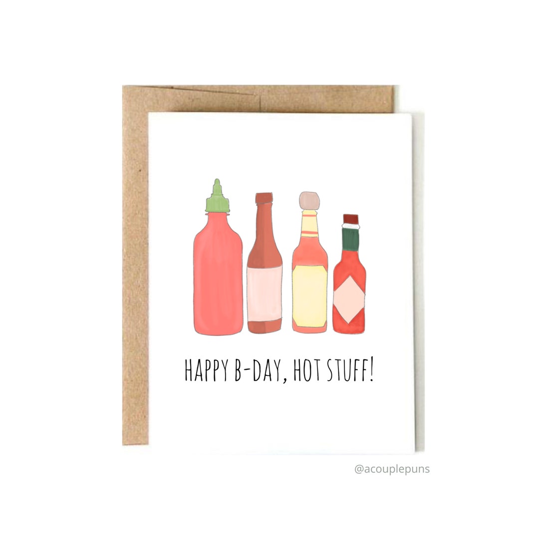 Hot Stuff // Birthday Card, Funny Birthday Card, Punny Birthday Card ...