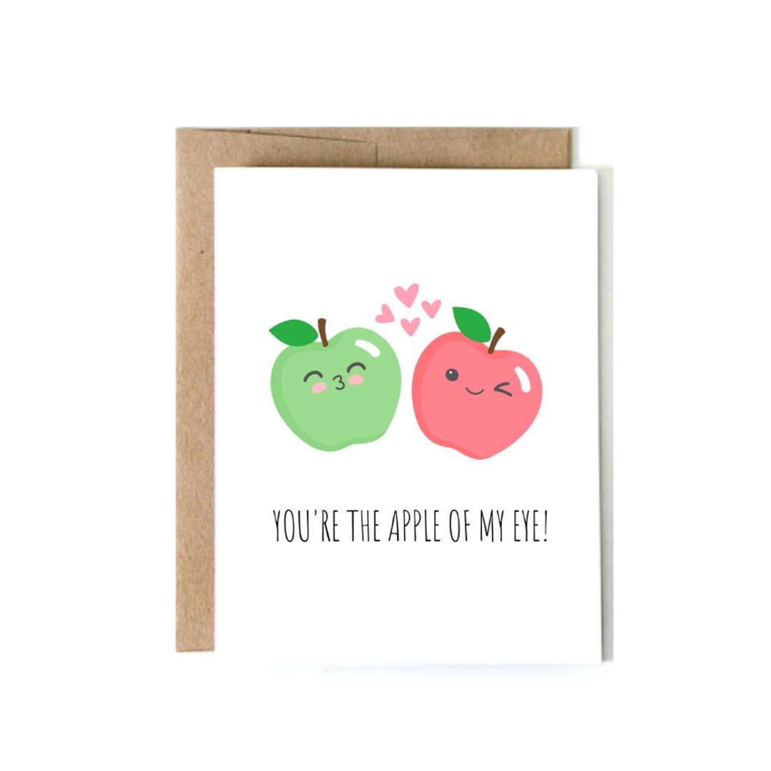 Apple of My Eye / Card for Friend Funny Card Card for Her - Etsy