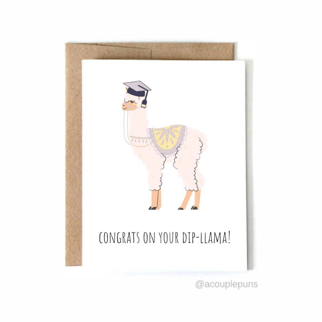 Llama Graduation | Funny Graduation Card, Card for Graduate, College ...