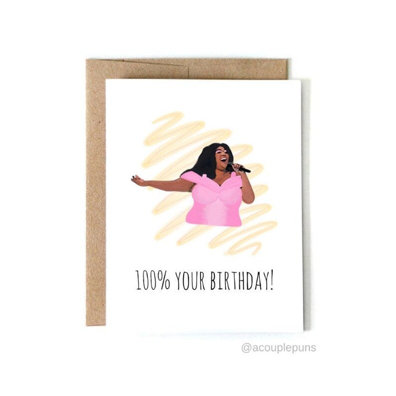 Lizzo Birthday Card Lizzo Card Birthday Card 100% That - Etsy