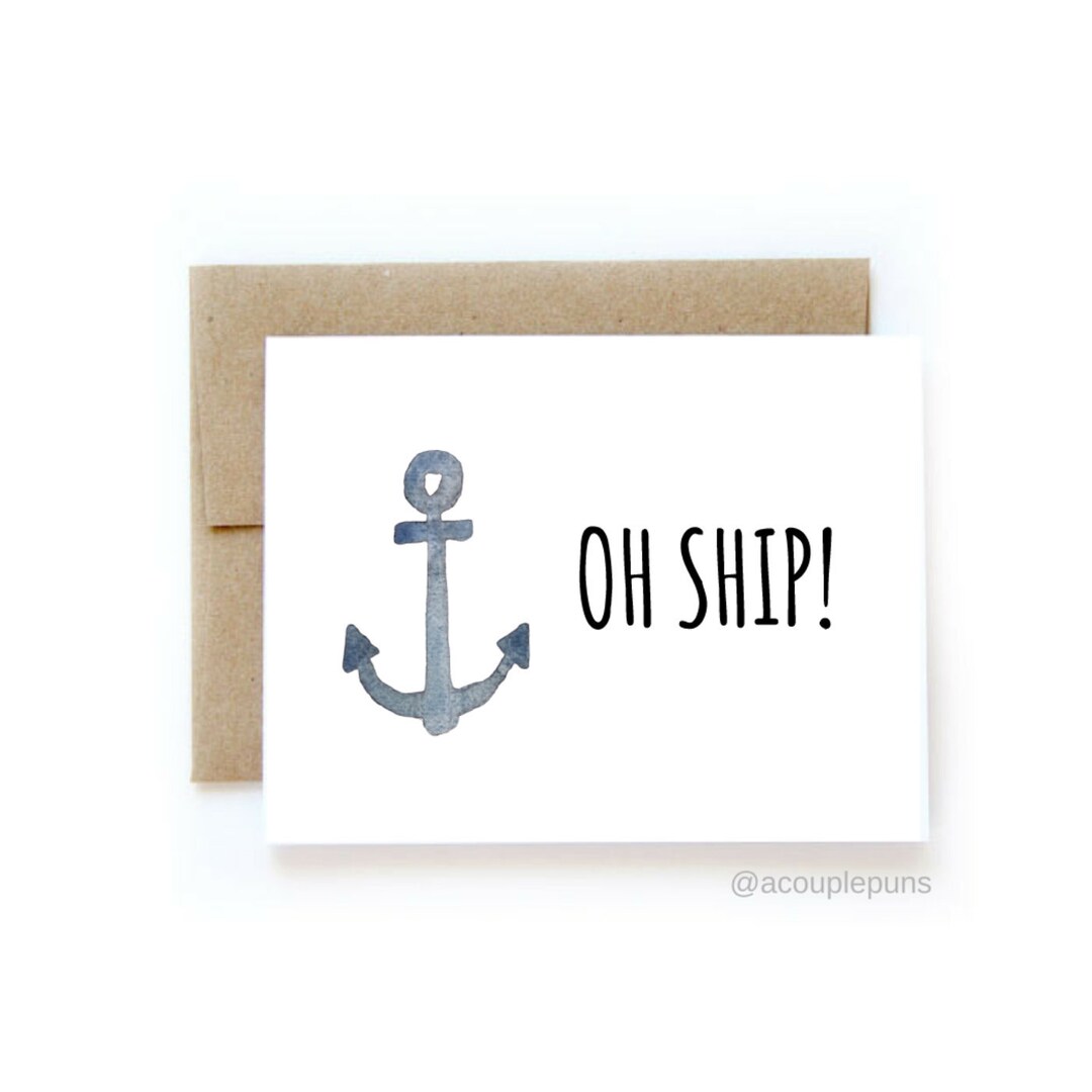 Oh Ship// Gift for Sailor, Card for Sailor, Nautical Gift, USNA Gift ...