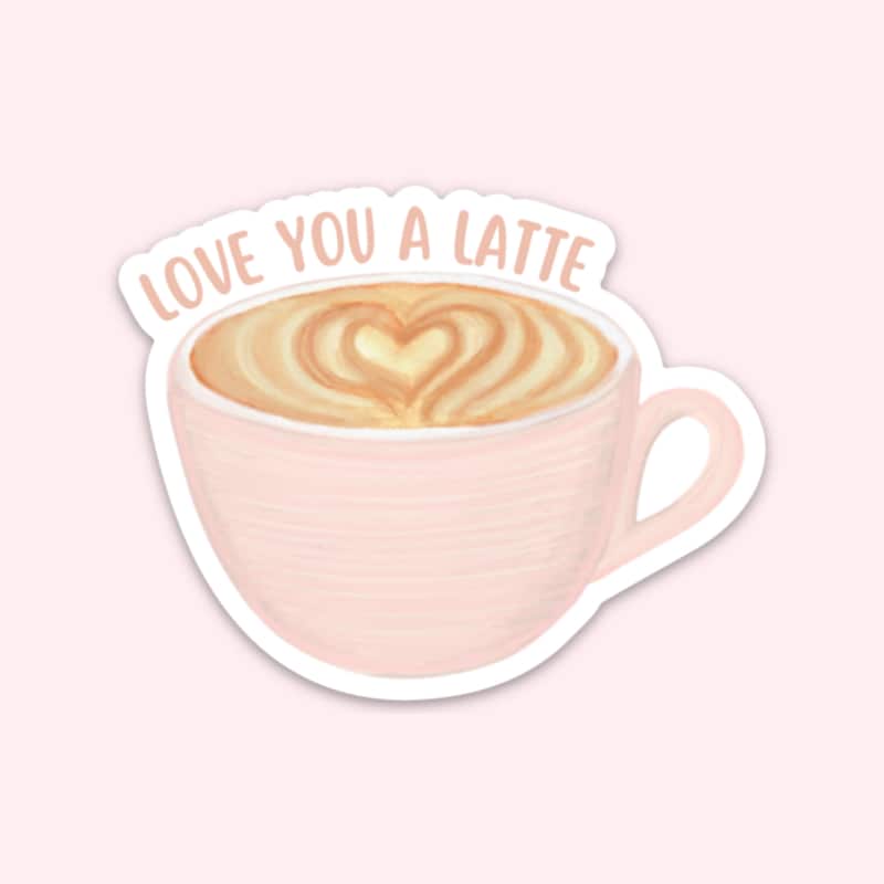 Latte Sticker - Etsy