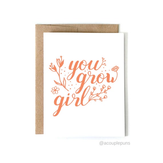 You Grow Girl // Graduation Card Funny Grad Card Graduation | Etsy