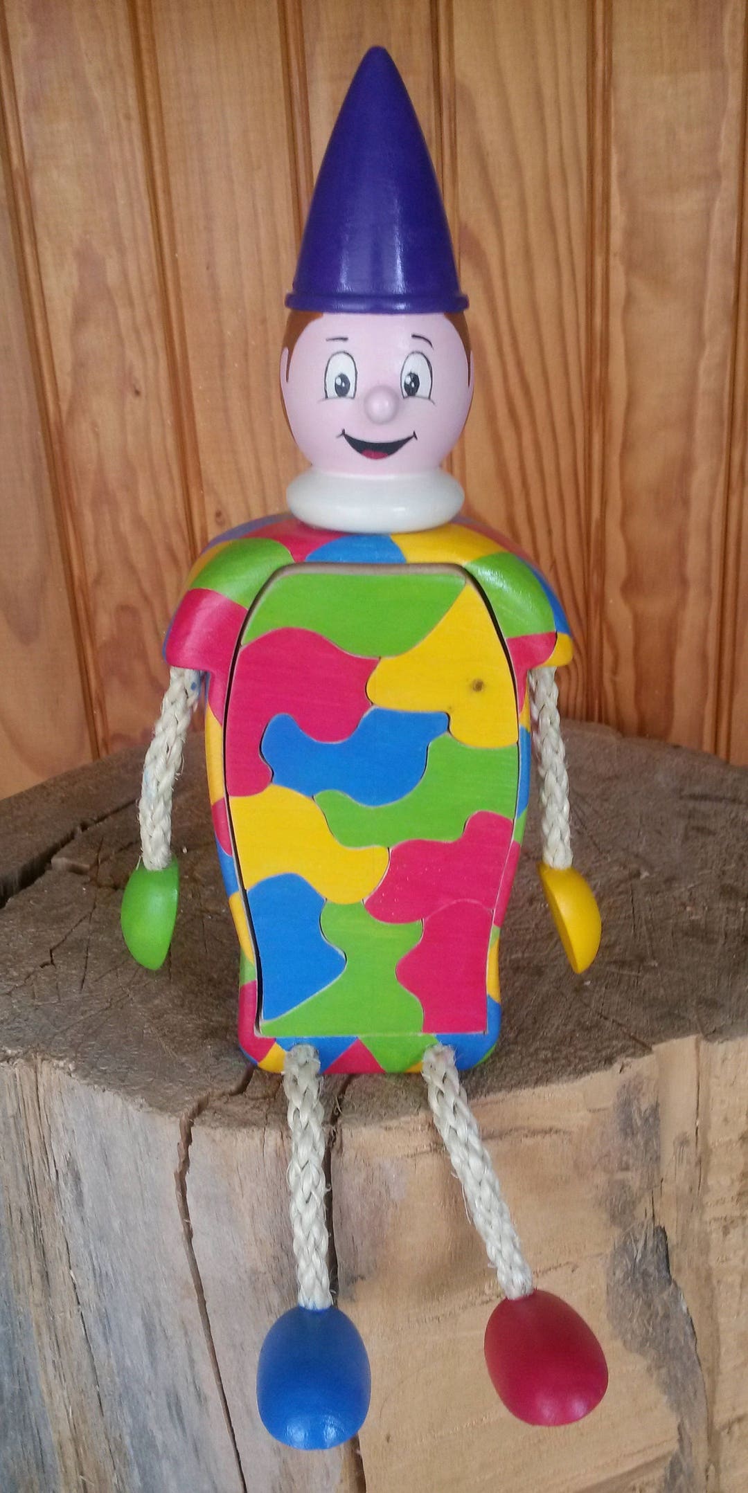 Multicoloured Harlequin Puzzle Jointed Wood. - Etsy
