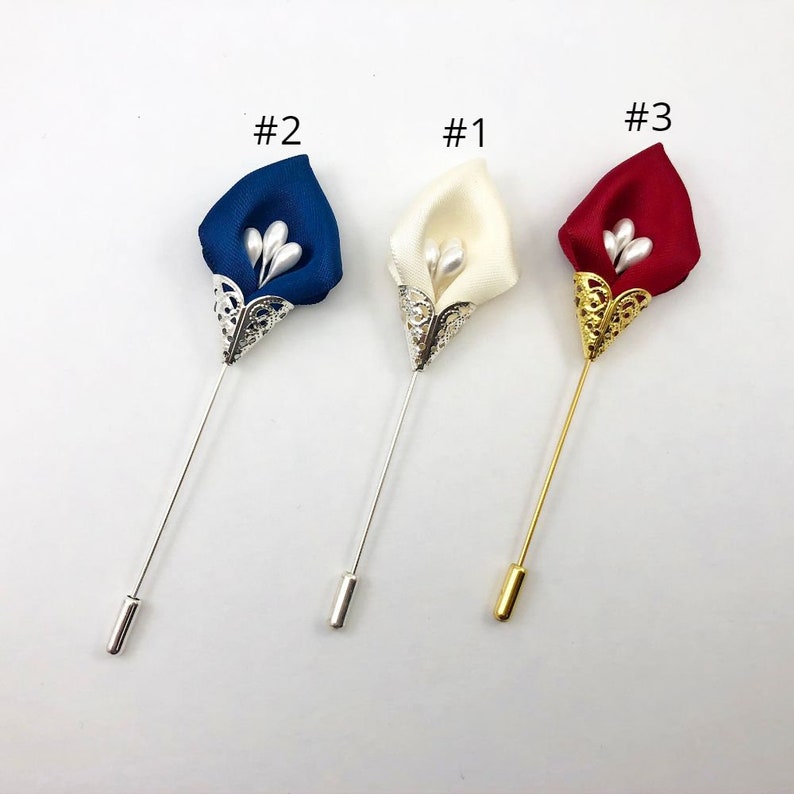 Flower Label Pin Suit Boutonniere Lapel Pin For Men Bridal Etsy